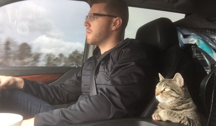 Atlanta Braves player's cat sure enjoys a road trip – Adventure Cats